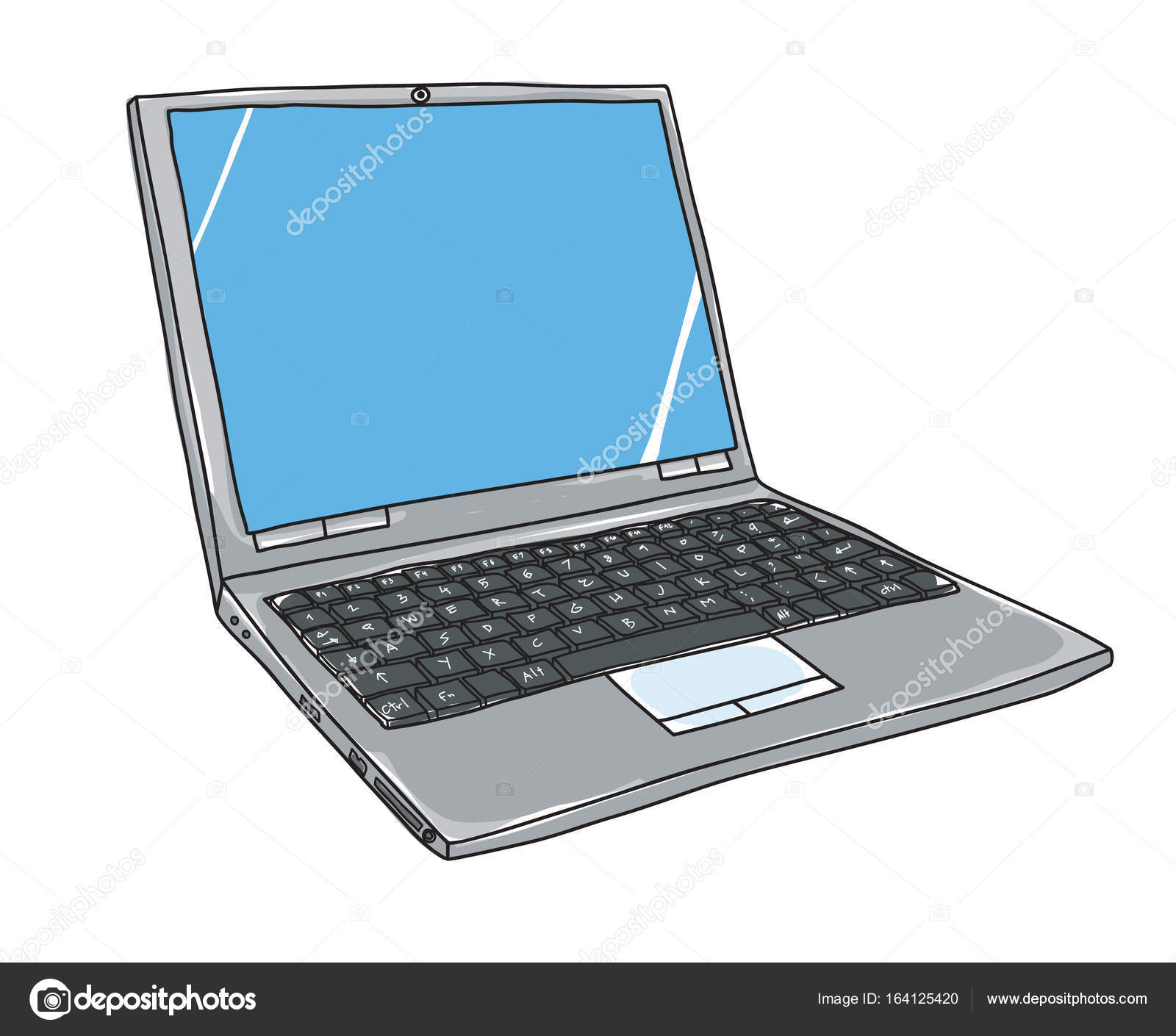 Notebook laptop cute hand drawn vector art illustration Stock Vector ...