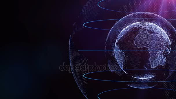 Digital Earth, Connection Network Rotation of planet world map ...