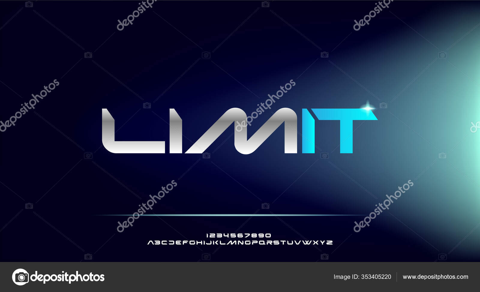 Abstract Technology Futuristic Alphabet Font Digital Space Typography ...