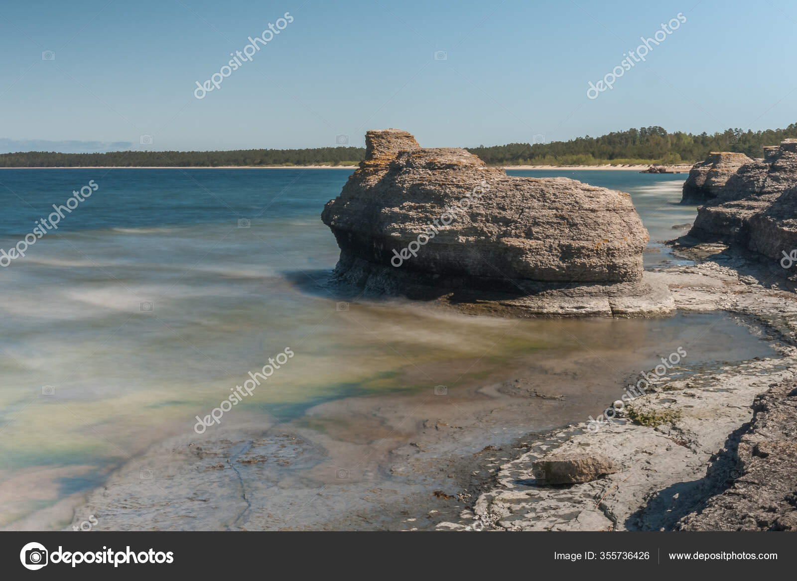 Coastal Limestone Formations Raukar Byrum Swedish Island Oland Island ...