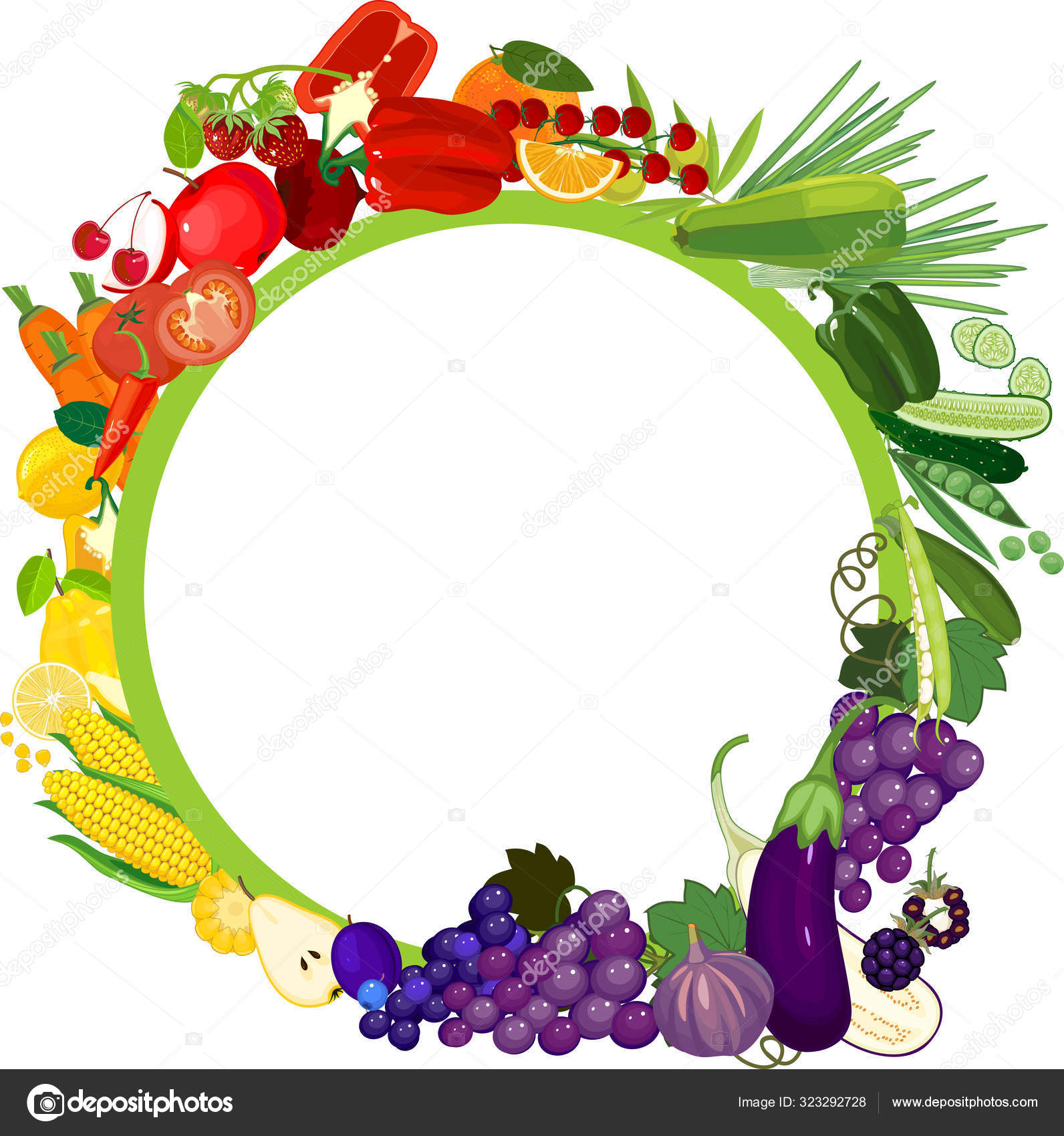 Fruits And Vegetables Frame Hd