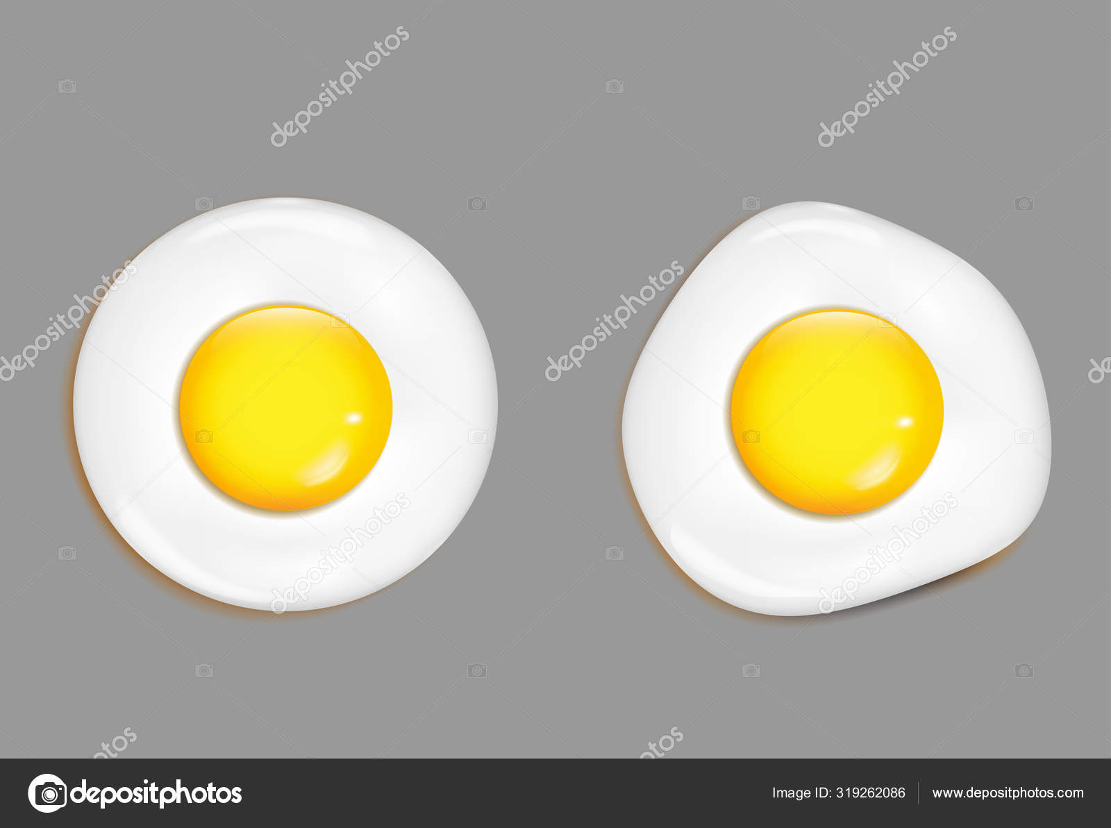 Vector realistic fried eggs set Stock Vector by ©Ksenia_designer 319262086