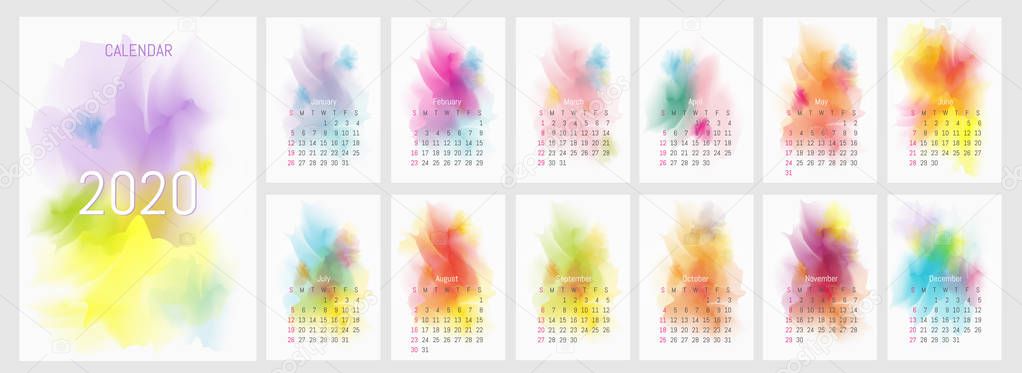 2020 wall planner Vector Art Stock Images | Depositphotos