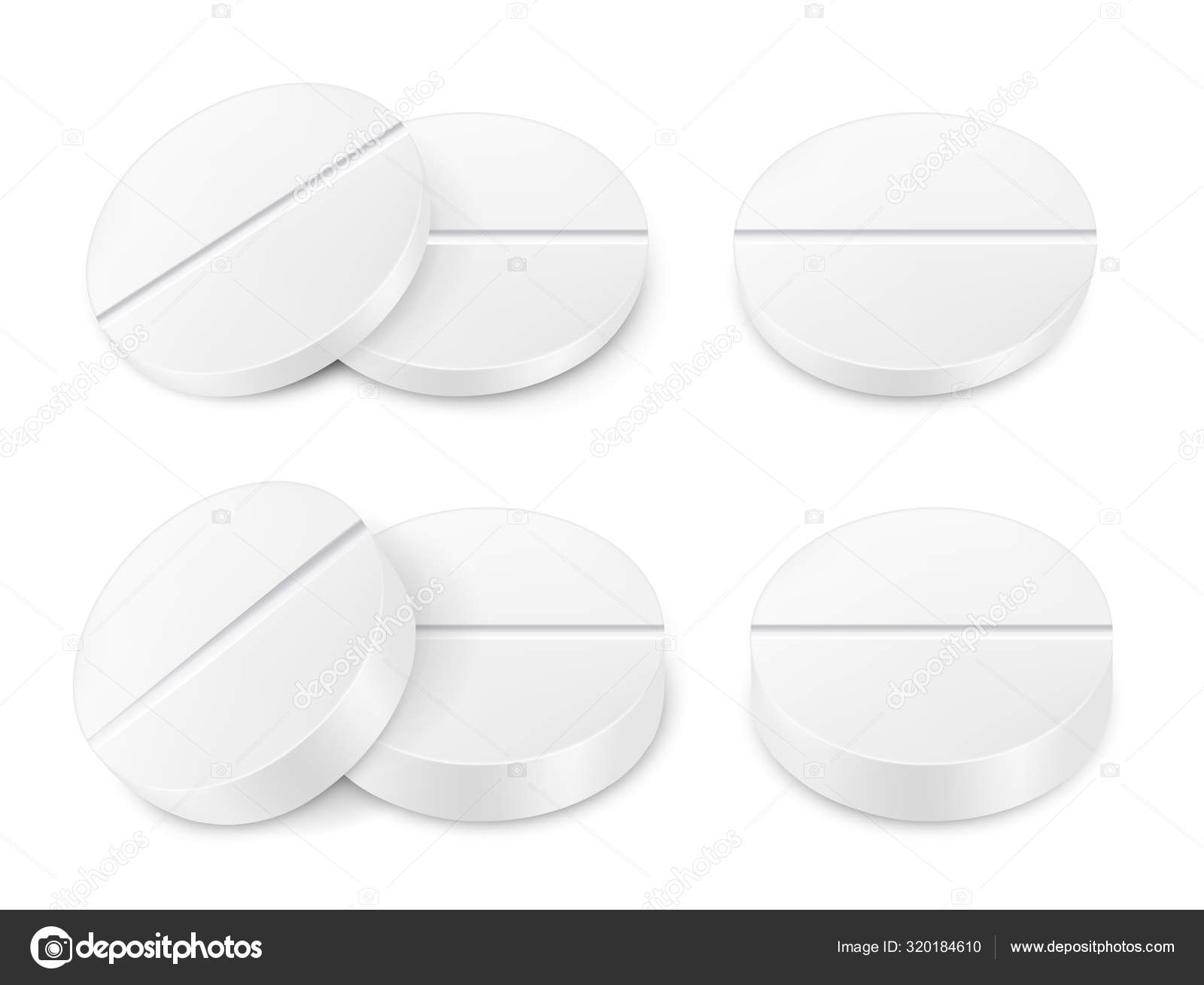 White round tablets. Realistic image Stock Vector Image by ©Ksenia ...