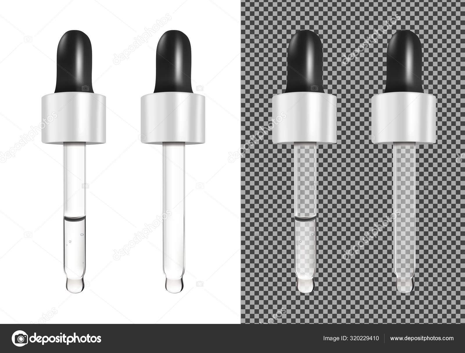 Realistic vector glass dropper for cosmetics and medicines Stock Vector ...