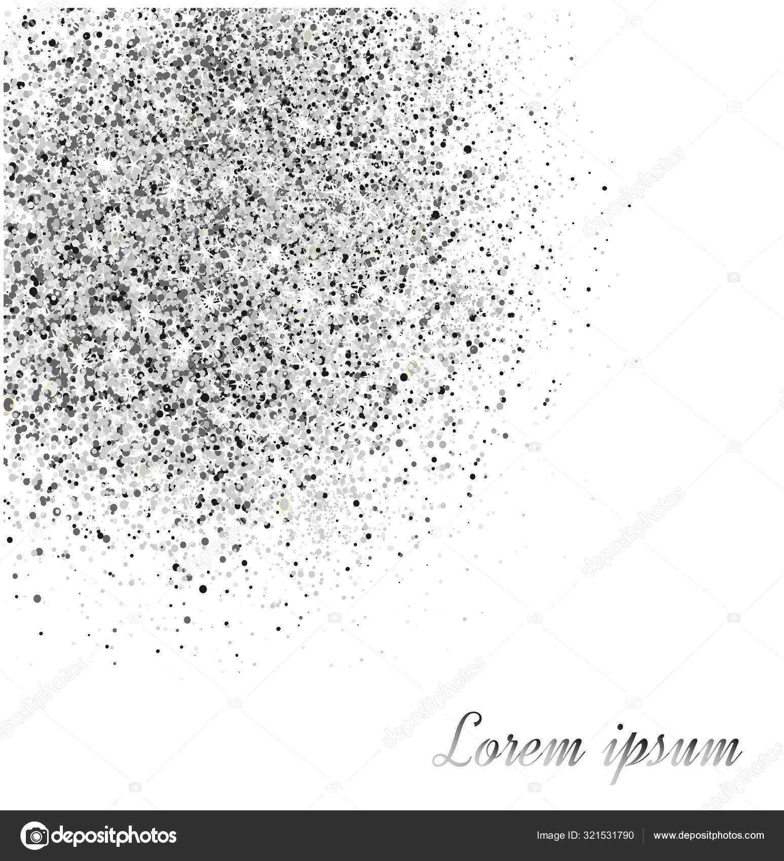 Silver glitter background. Silver sparkles on white background Stock ...