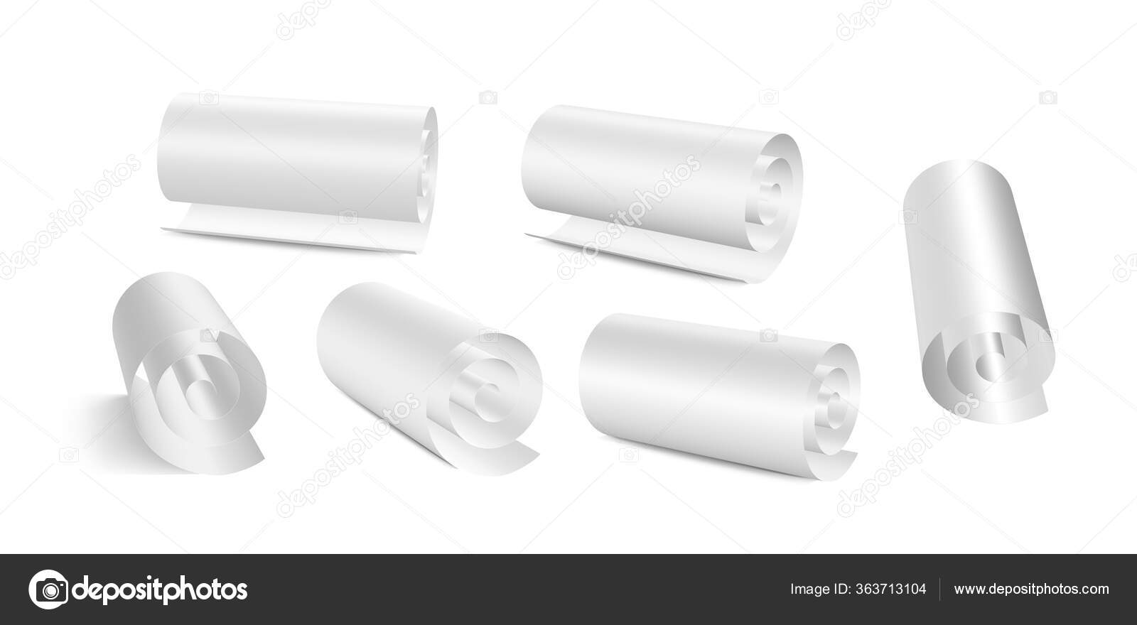 Vector Blanco Realictic Rollo Papel Pergamino Laminado Medieval Vector ...