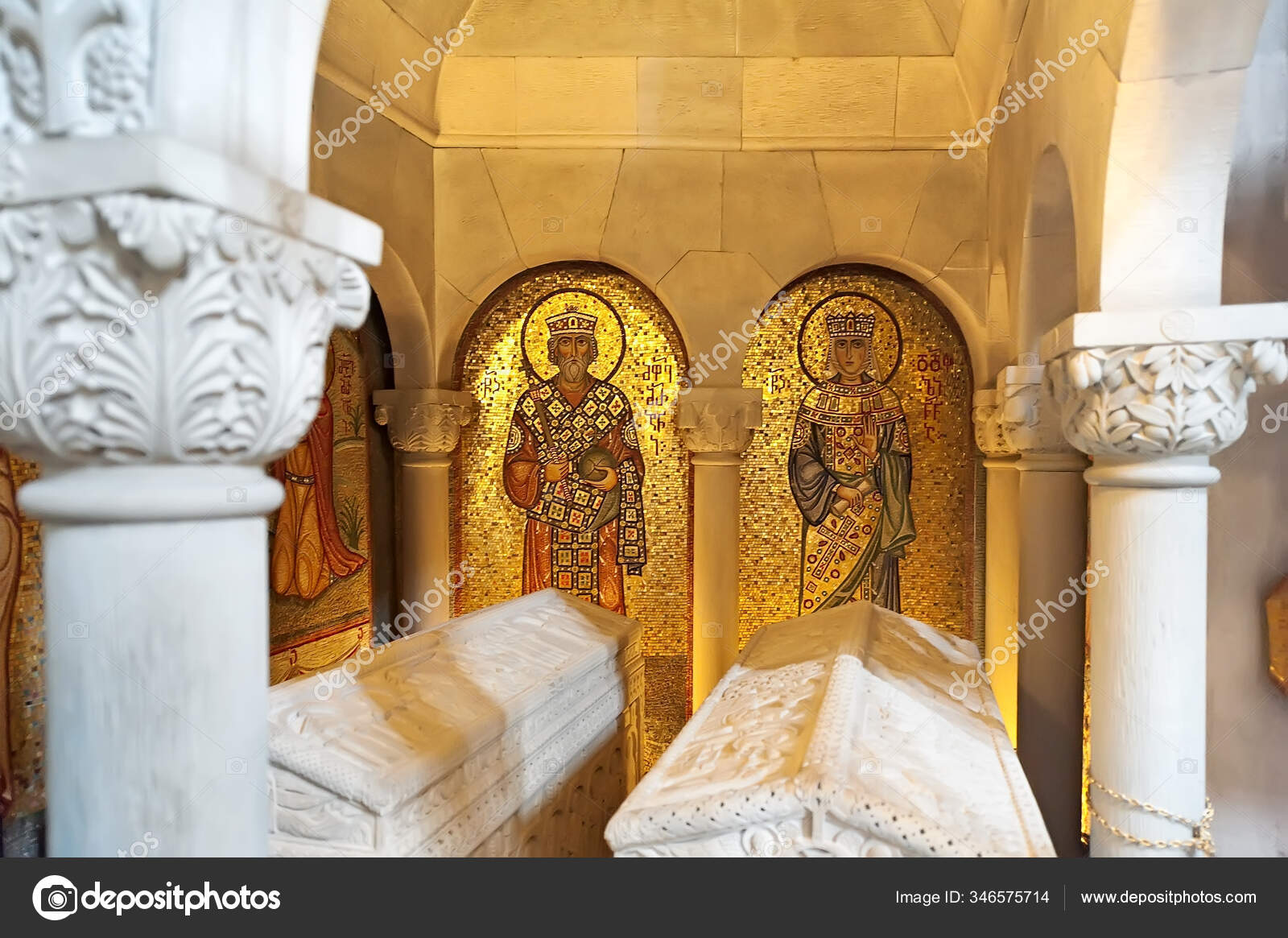 Tombs Mirian Nana Samtavro Monastery Mtskheta Georgia — Stock Photo ...