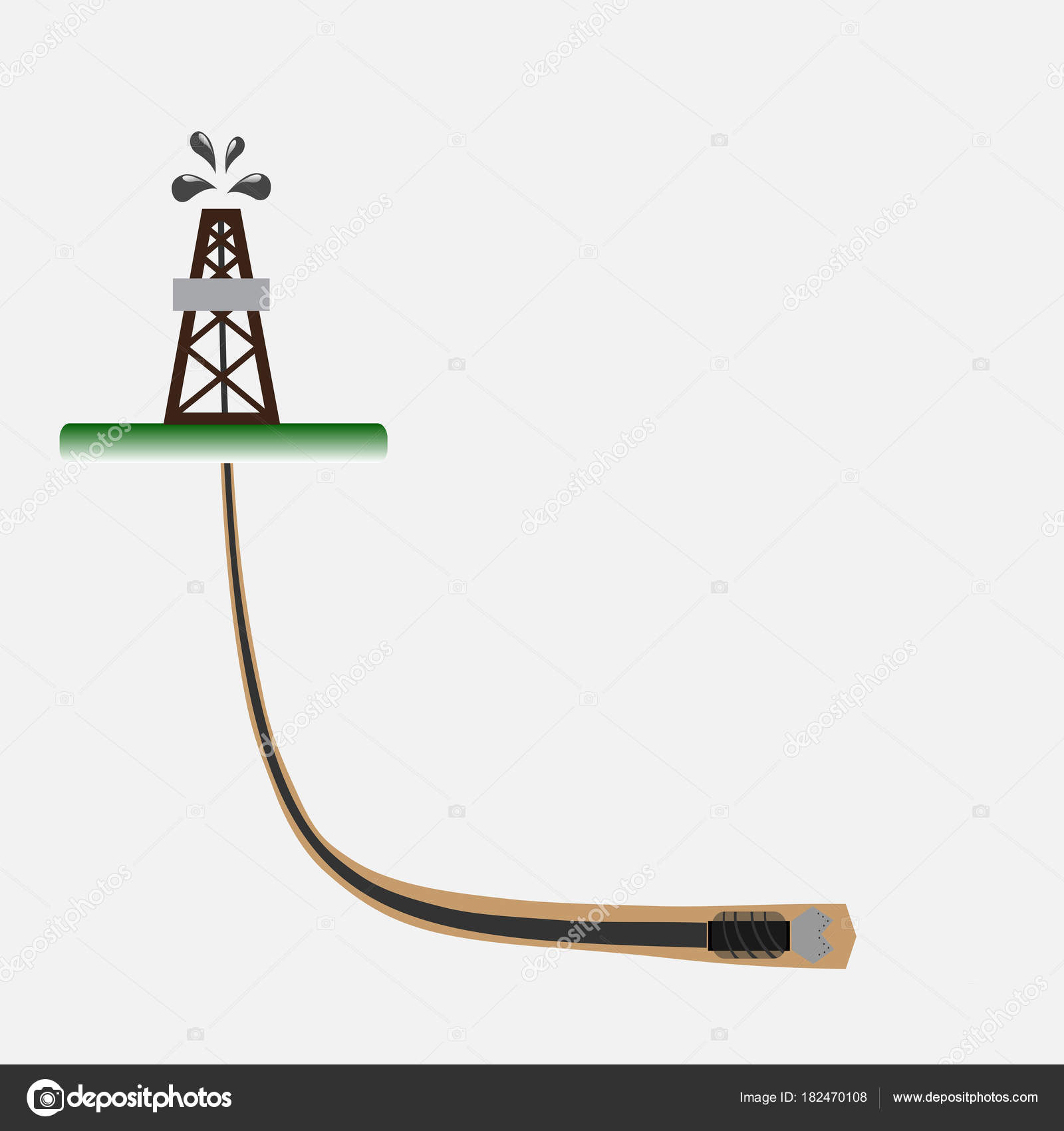 Ilustrasi vektor sumur minyak pengeboran Direksional Vektor Stok oleh ...