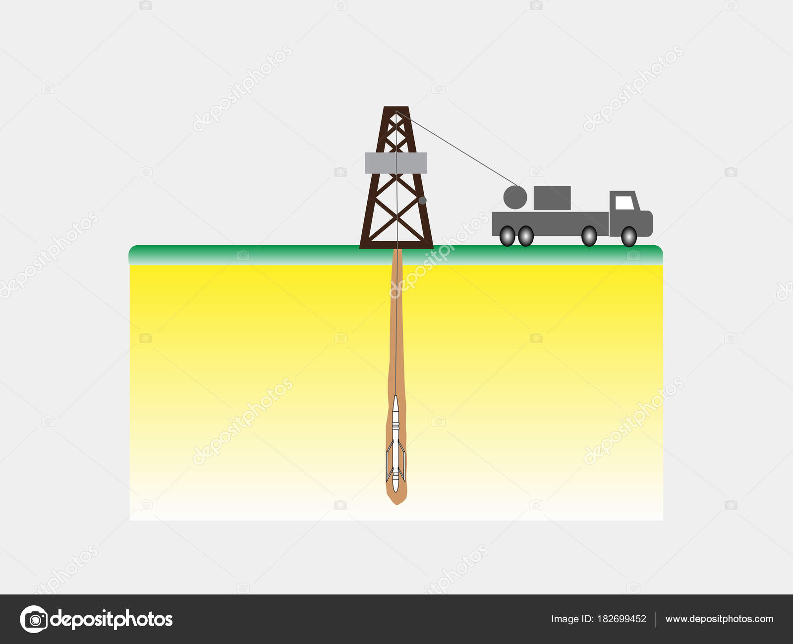 Wireline logging a measurement in a borehole Stock Vector Image by ...