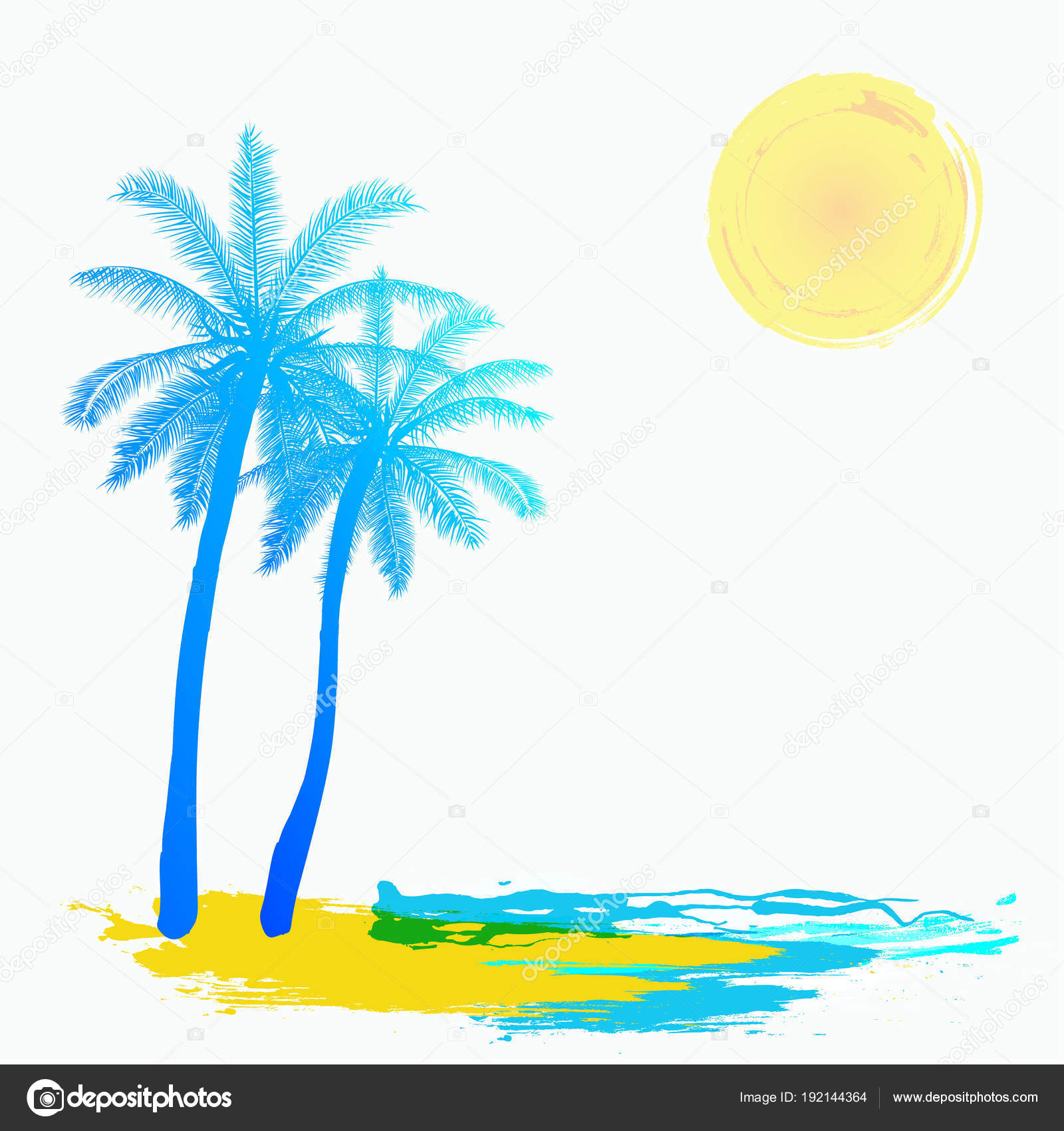 Tema de verano fondo con cocotero Vector de stock por ©ifee 192144364