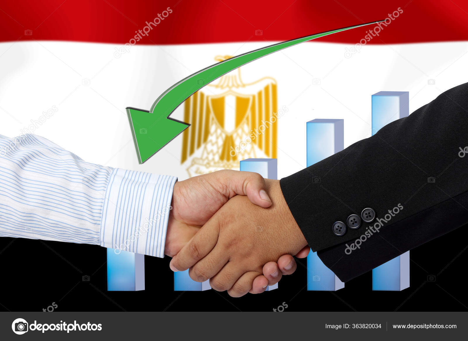 Handshake Contract Together Flag Egypt Background Stock Photo by ©Narin ...