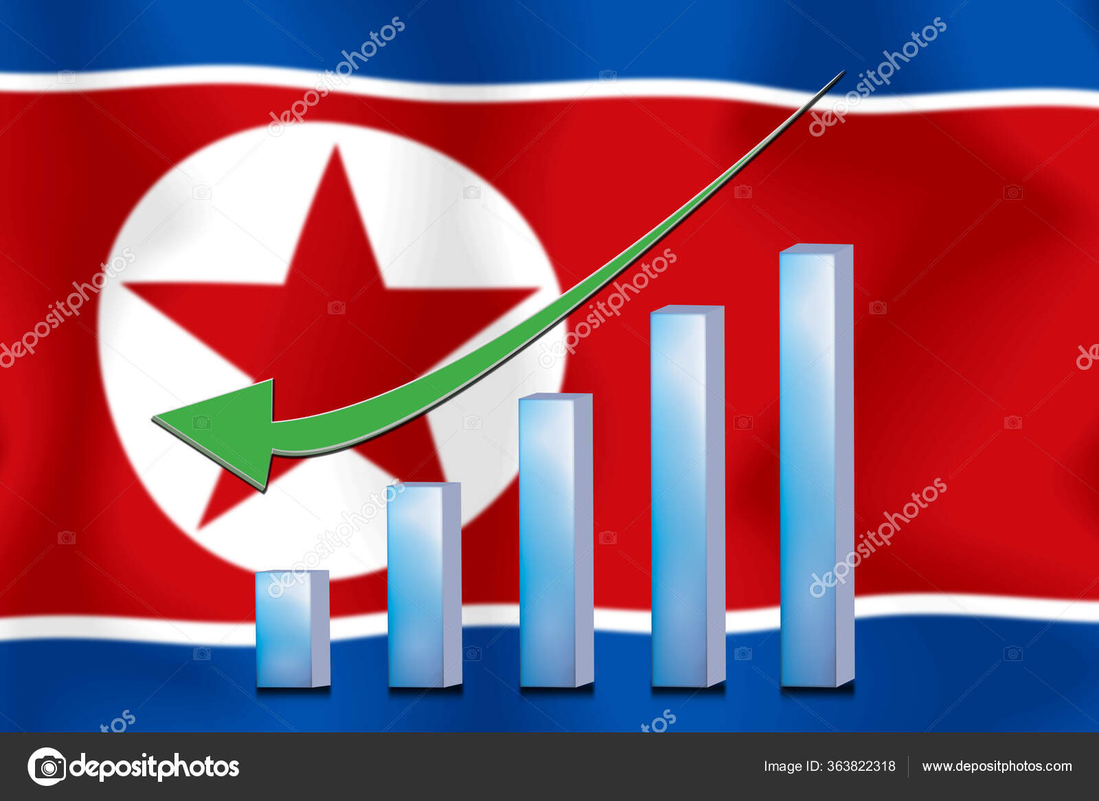 Concept Graph Economic Downhill Finance Accounting Flag Background ...