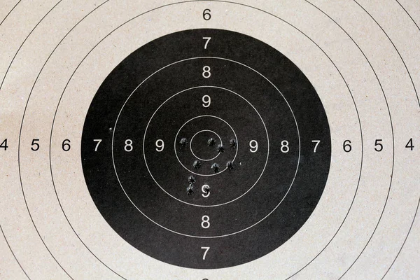 Bull eye target with bullet hole - Stock Image - Everypixel