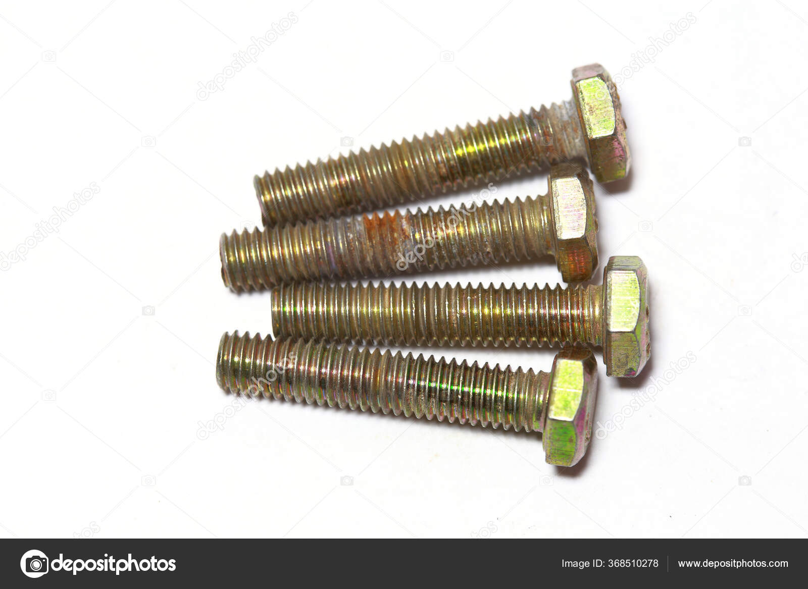 Close Bolts Isolated White Background Stock Photo by ©Narin_Photo 368510278