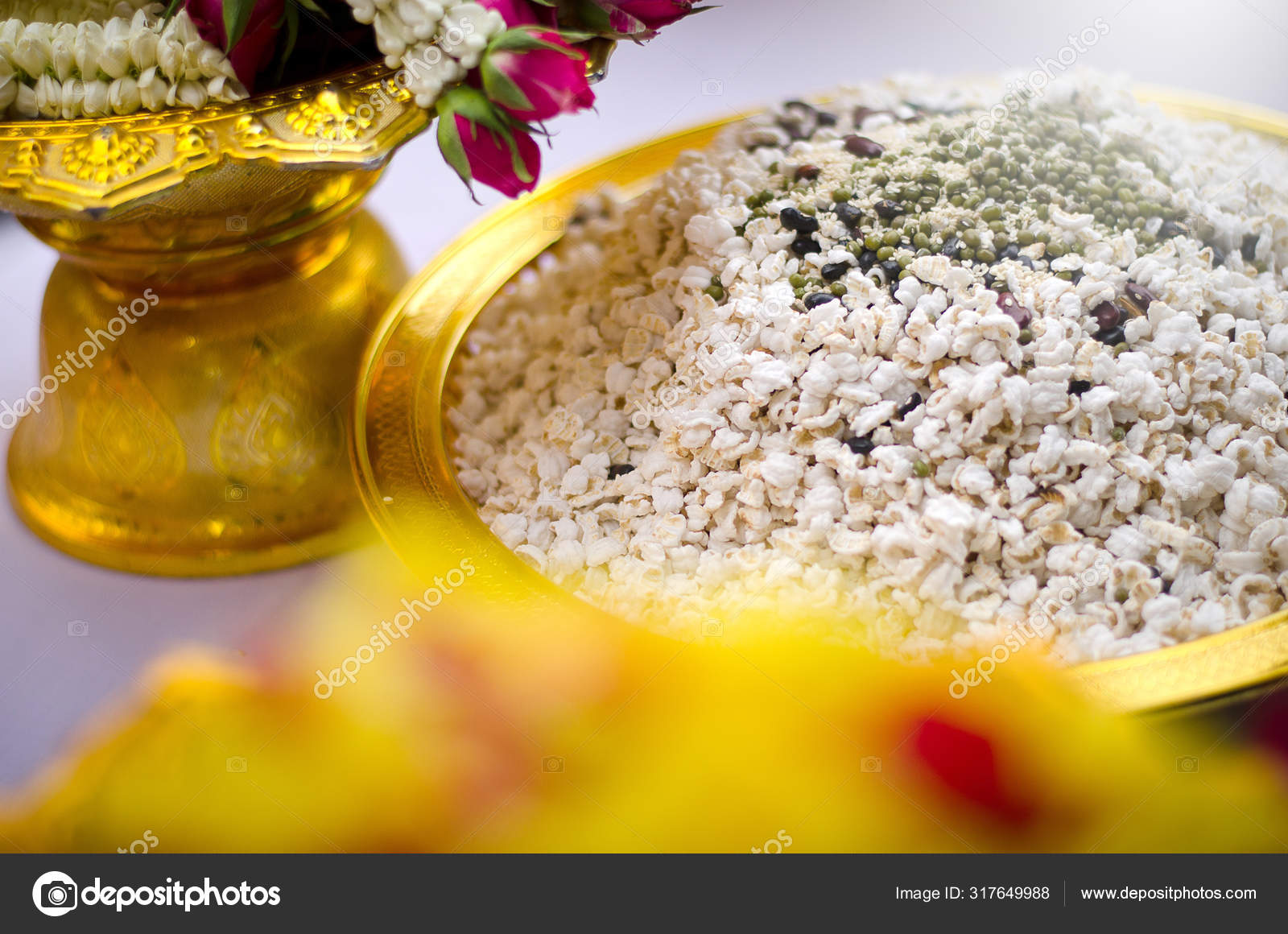 Popped Rice Food Used Religious Traditions Thailand — Stock Photo ...