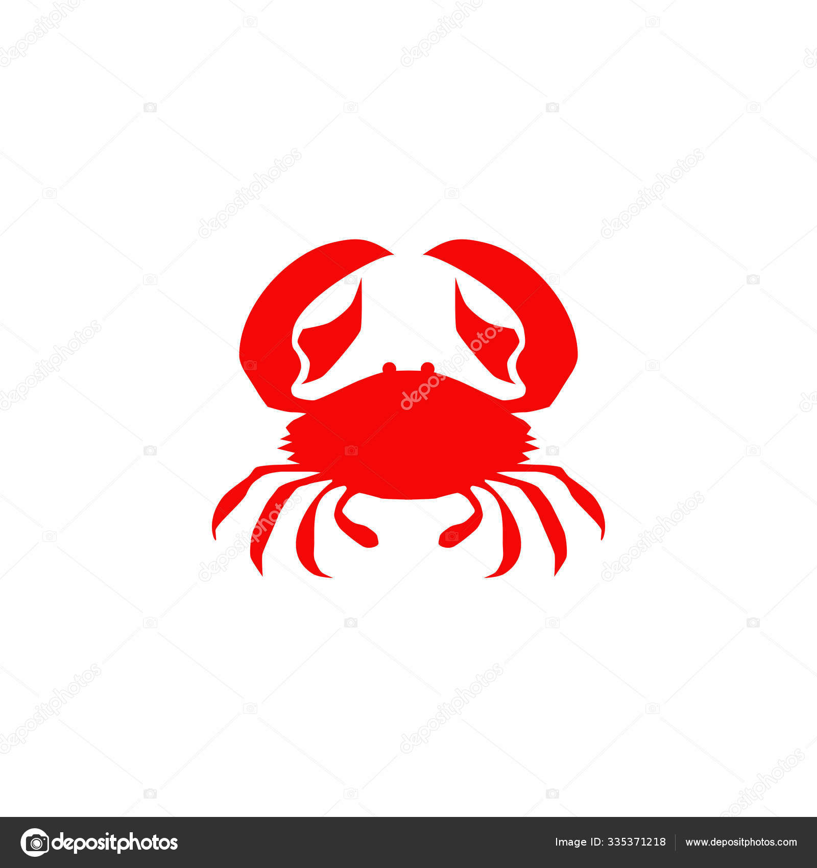 Templat gambar bergambar logo kepiting merah Vektor Stok oleh ...