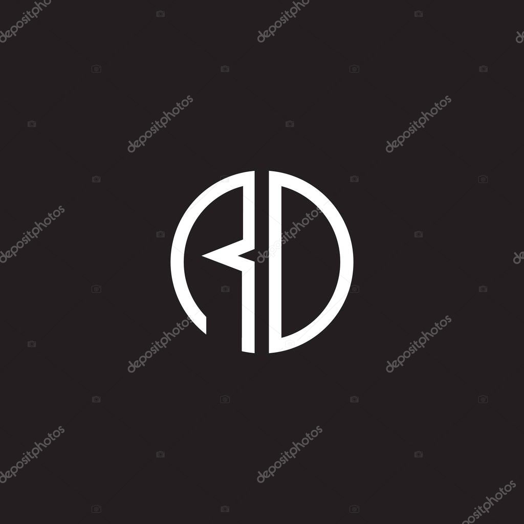 RD carta icono inicial logotipo diseño vector ilustración plantilla 2024