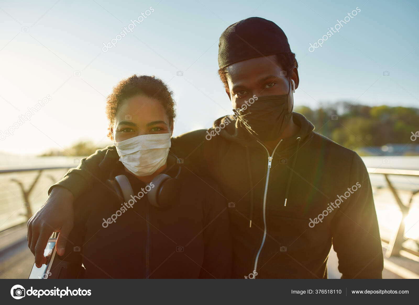 Keep yourself active during the quarantine. Young african couple ...