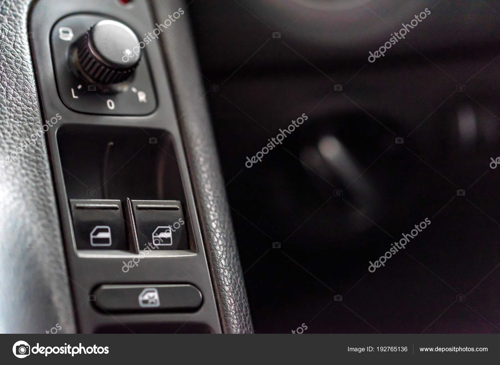 Window lifter and mirror adjustment buttons in car — Stock Photo ...