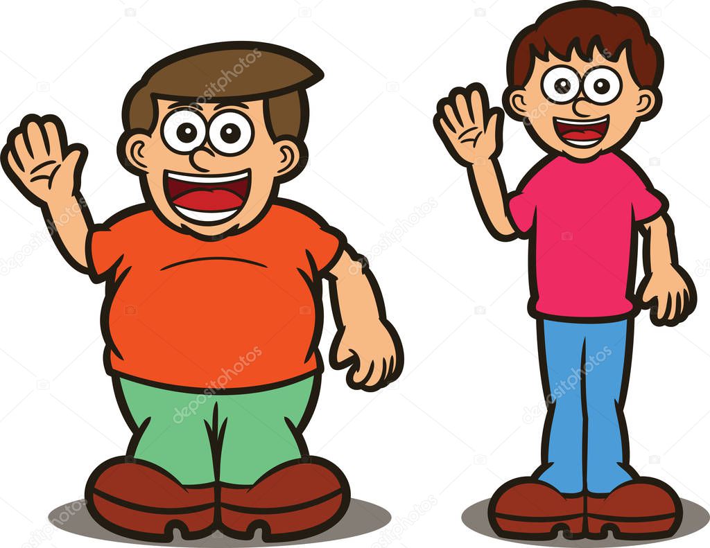 Grado más gordo y más delgado del tema de la historieta de comparación 2023