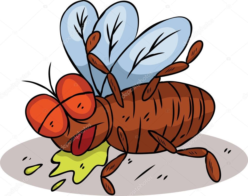 Ilustración de dibujos animados de mosca muerta aislada sobre fondo ...