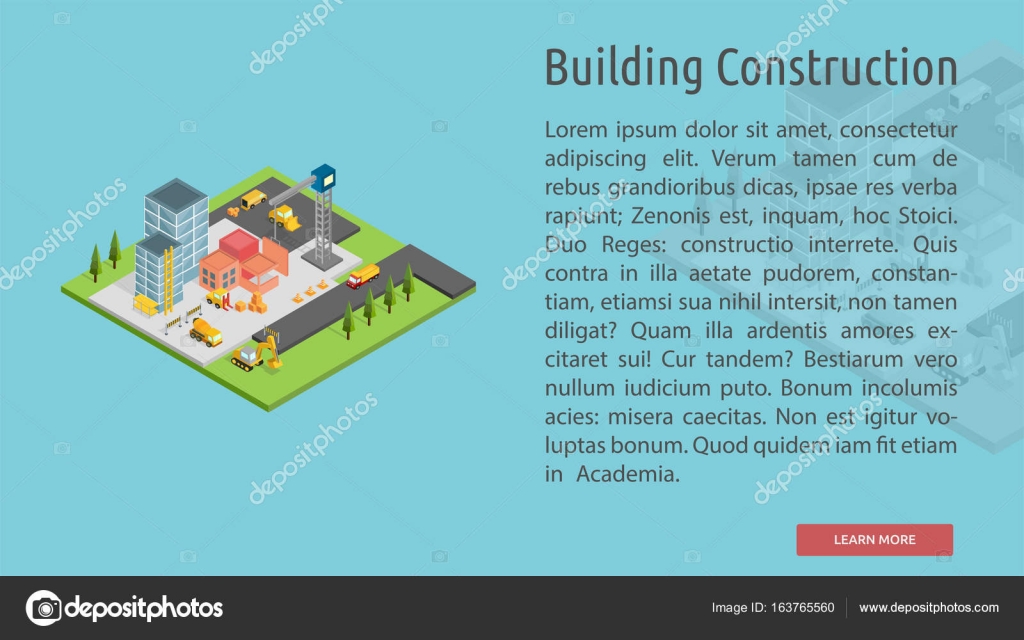 Isometric Building Construction Conceptual Banner Stock Vector Image by ...