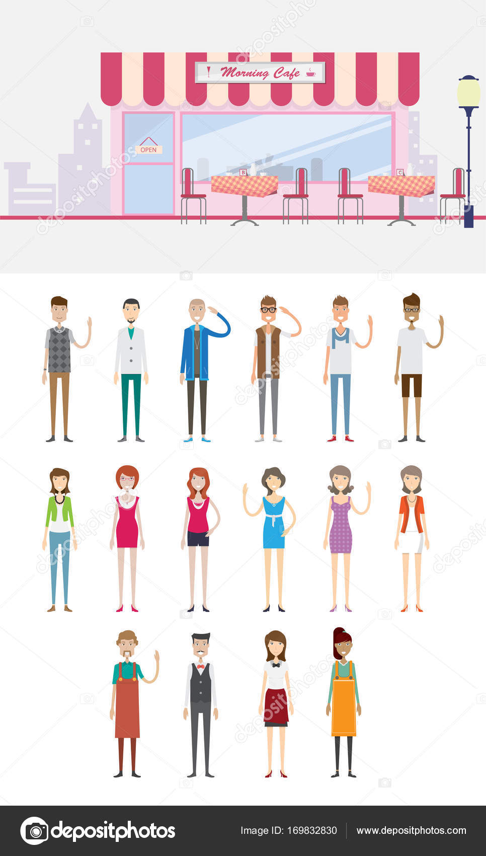 Cafe Background and Character Concept Stock Vector Image by ©Graphiqa ...