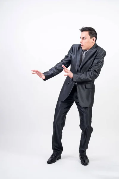 Scared Man Suit White Background Full Body — Stock Photo © ivanmoreno ...