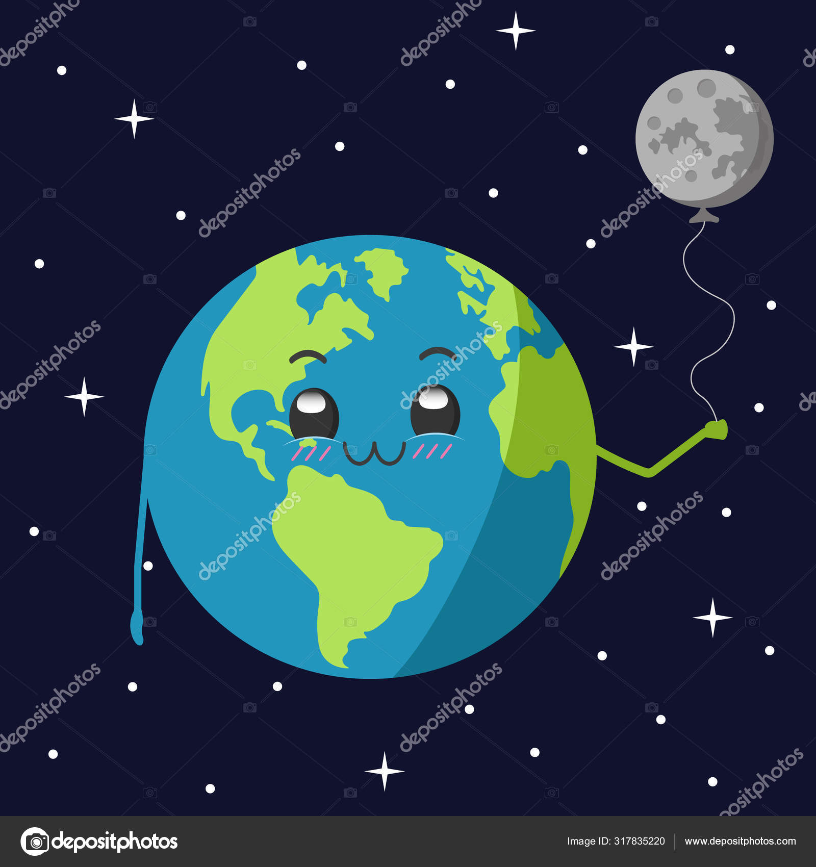 Smiley in the form of the planet Earth. Vector illustration. Stock ...