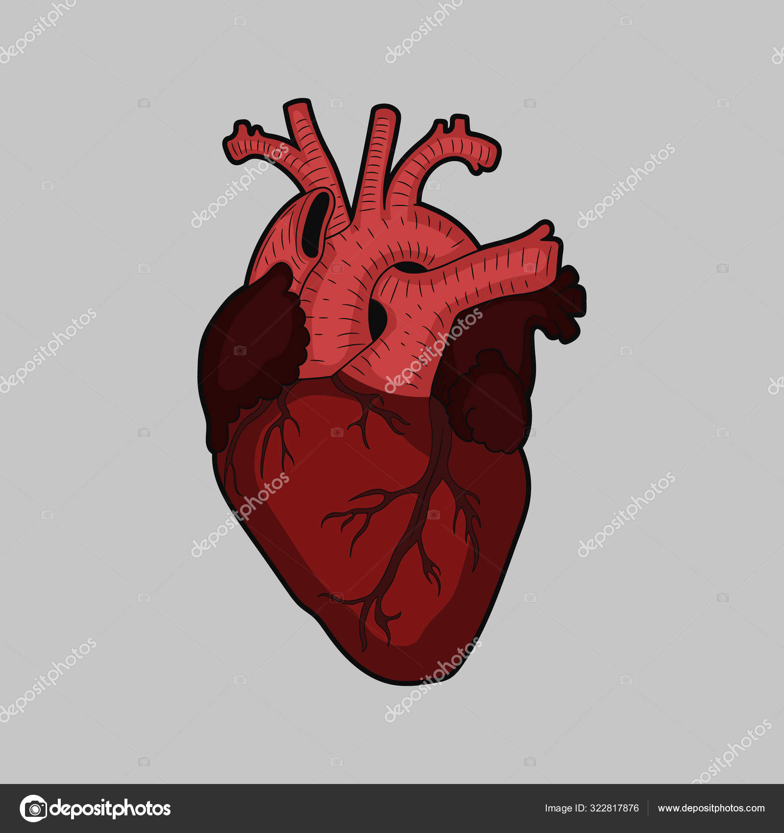 Bleeding Human Heart Drawing