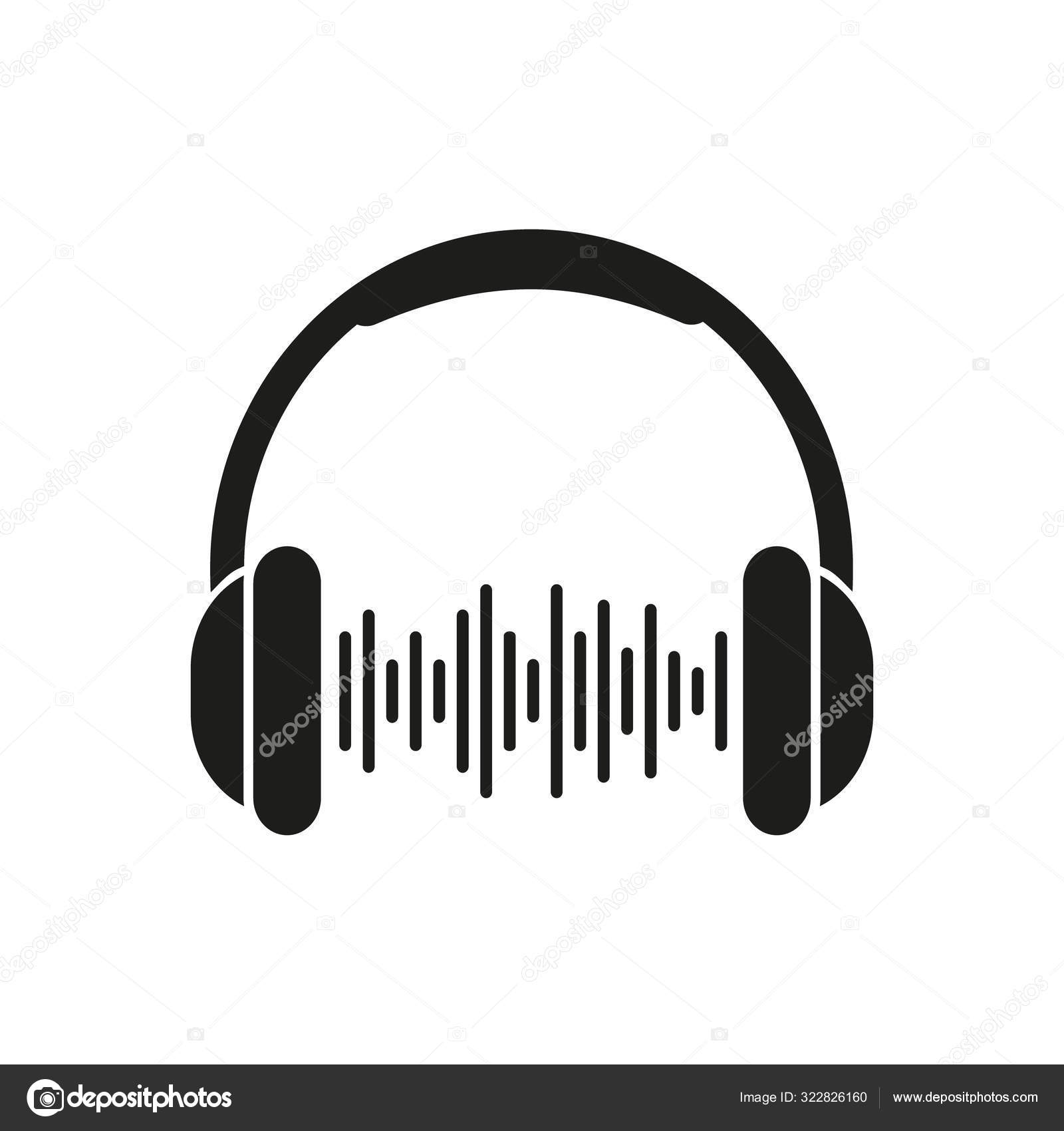 Headphones icon illustration isolated on white background sign symbol ...