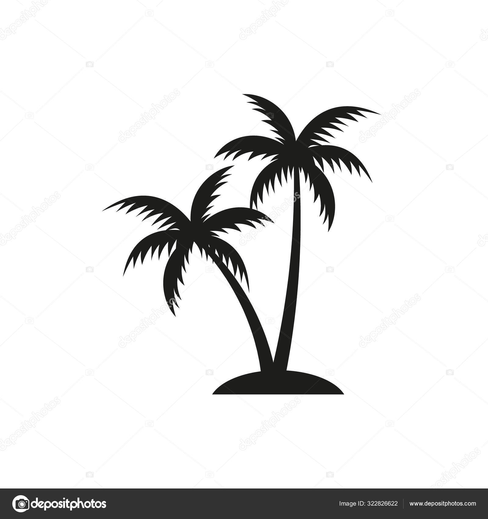 Icono de silueta de palmera única vector negro . Vector de stock ...