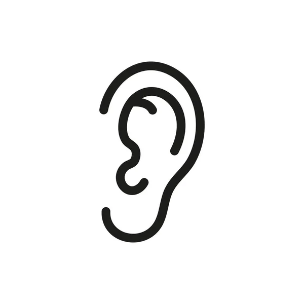 Ear icon template black color editable. ear icon symbol Flat vector ...