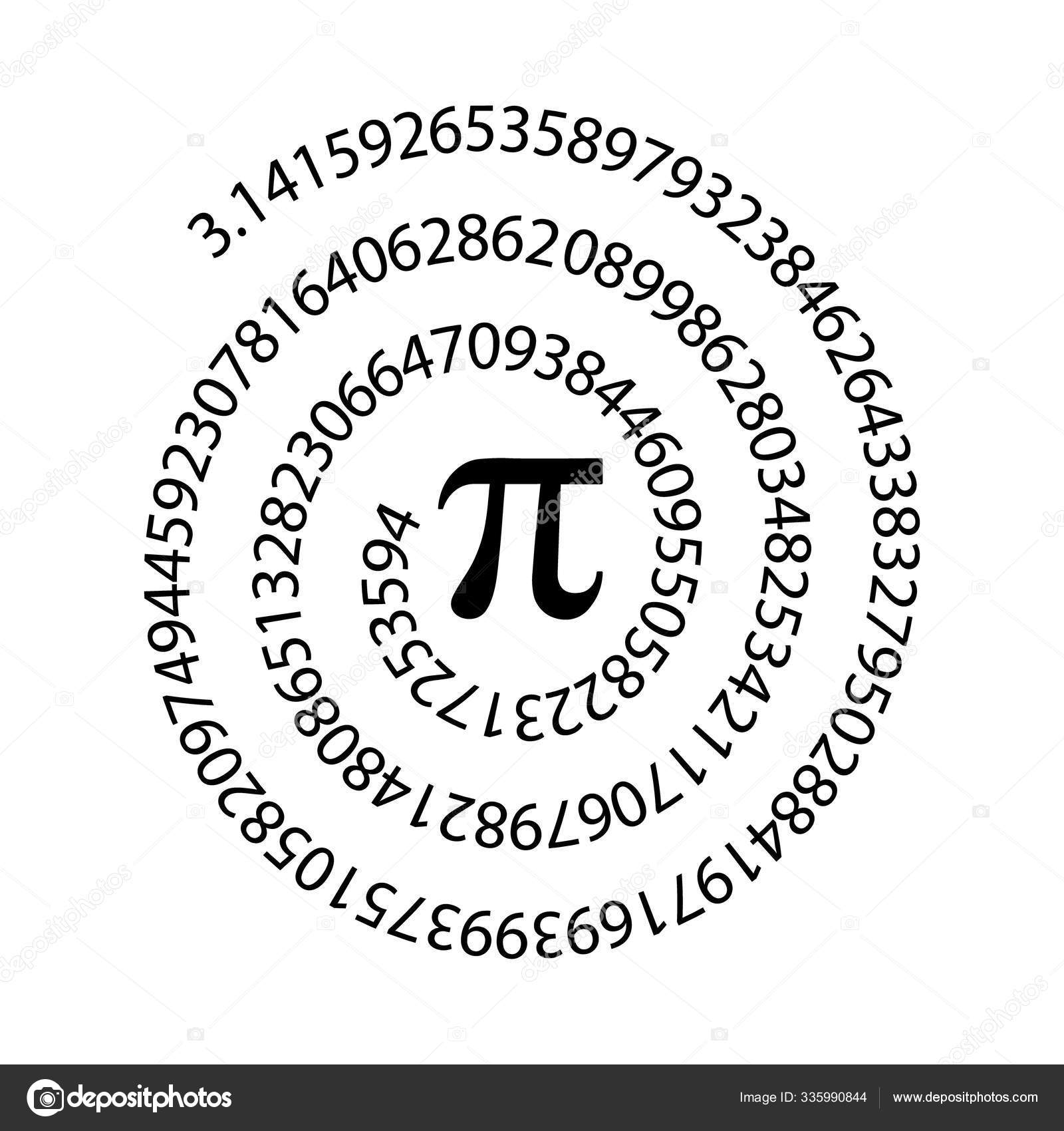 Ilustración vectorial del número pi icono. Diseño plano. Aislado ...