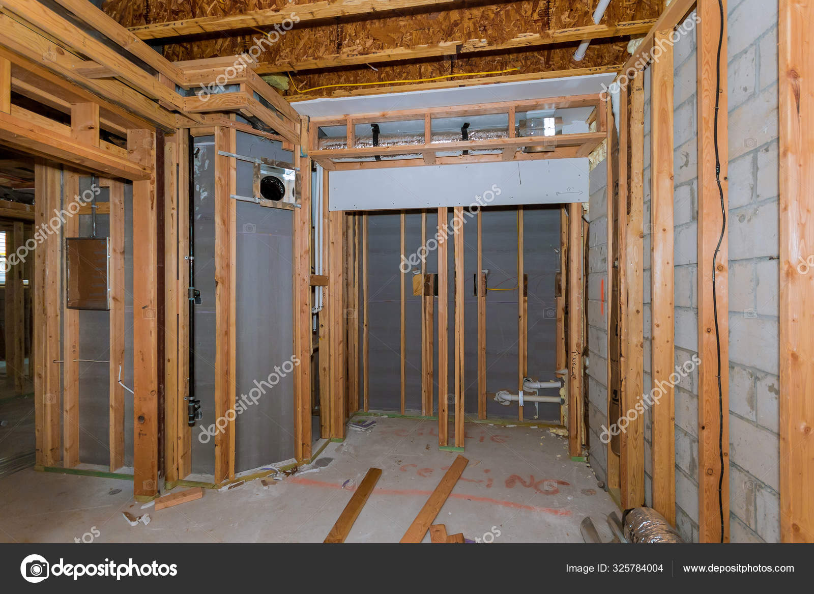 Completed Framing A Basement