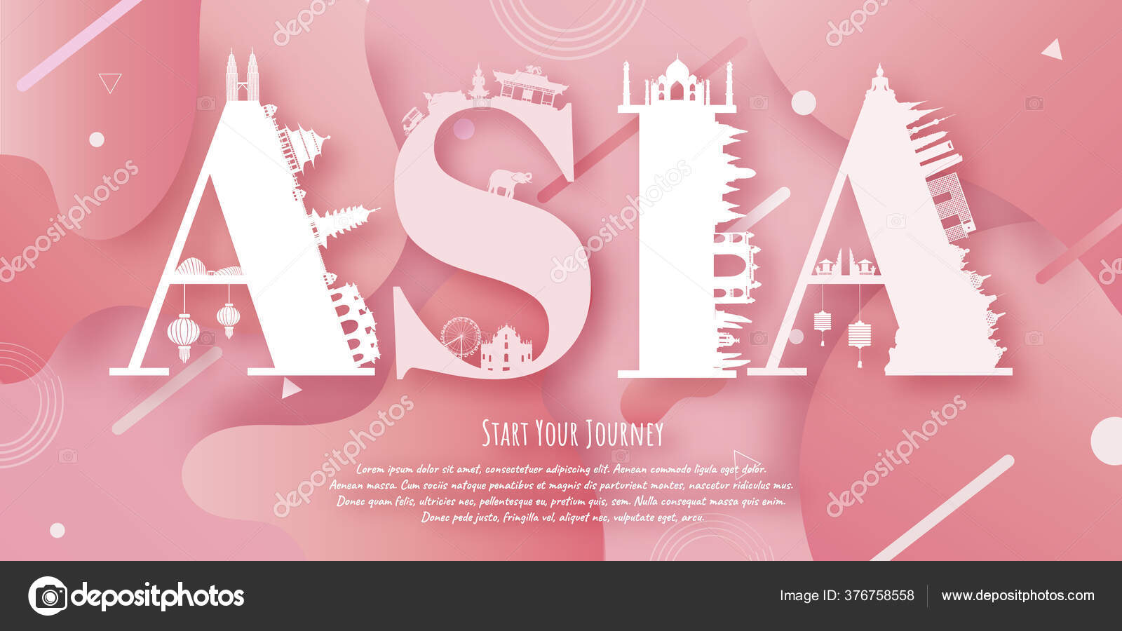 Asia Landmarks Travel Postcard Poster Tour Advertising World Famous ...