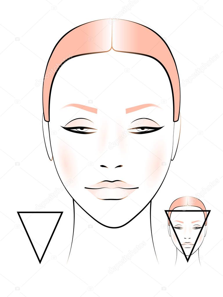 plantilla para la creaci n de maquillaje con la imagen de una forma triangular cara femenina 2024