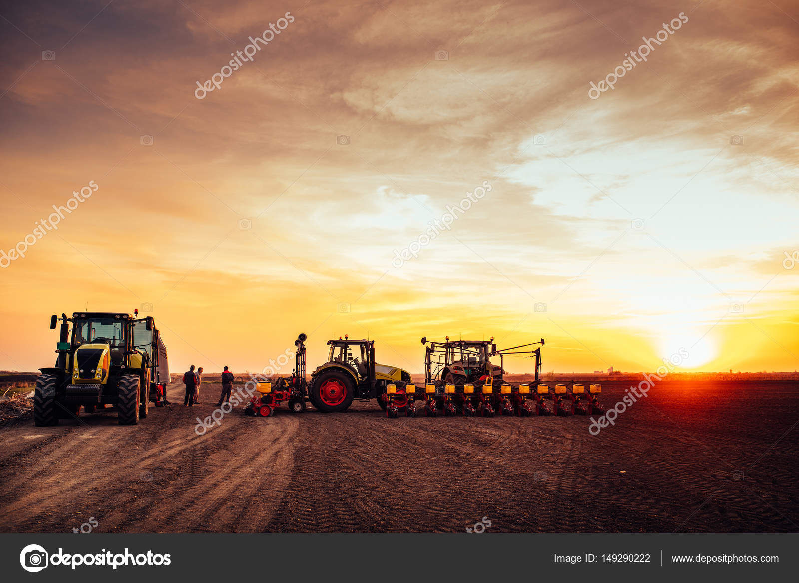 Agricultural mechanization on sunset Stock Photo by ©bernardbodo 149290222