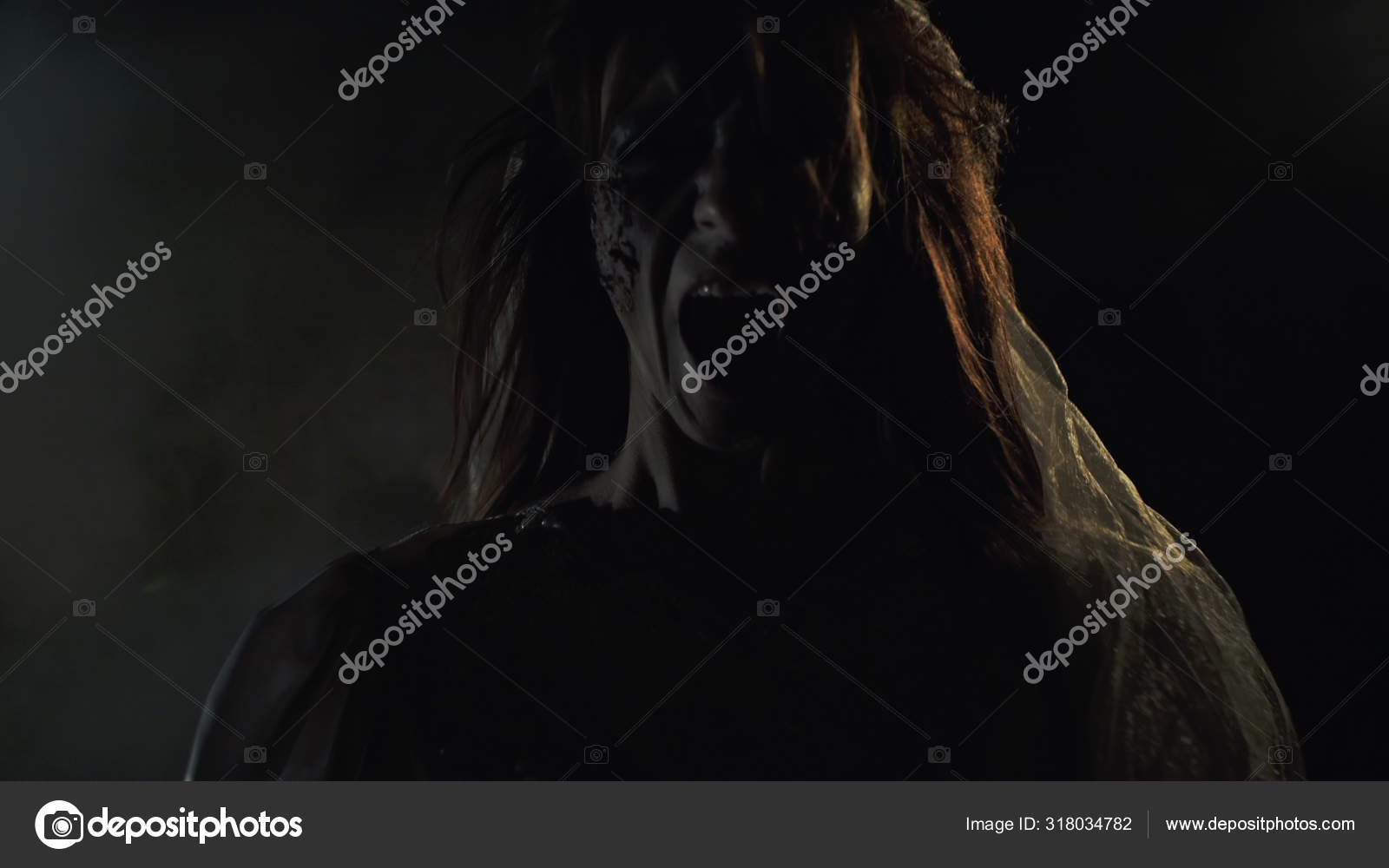 Scary dead bride with scars go downstairs upstairs medieval house ...