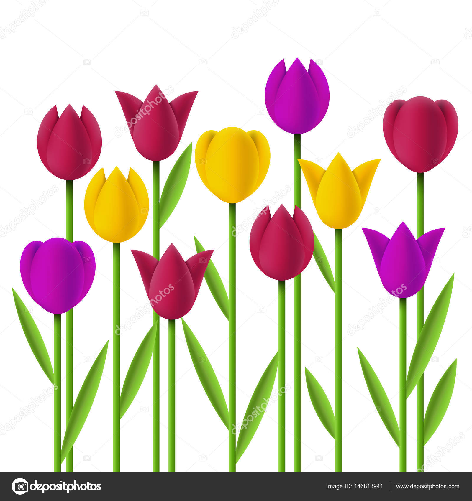 Simple design tulips set — Stock Vector © guteksk7 #146813941