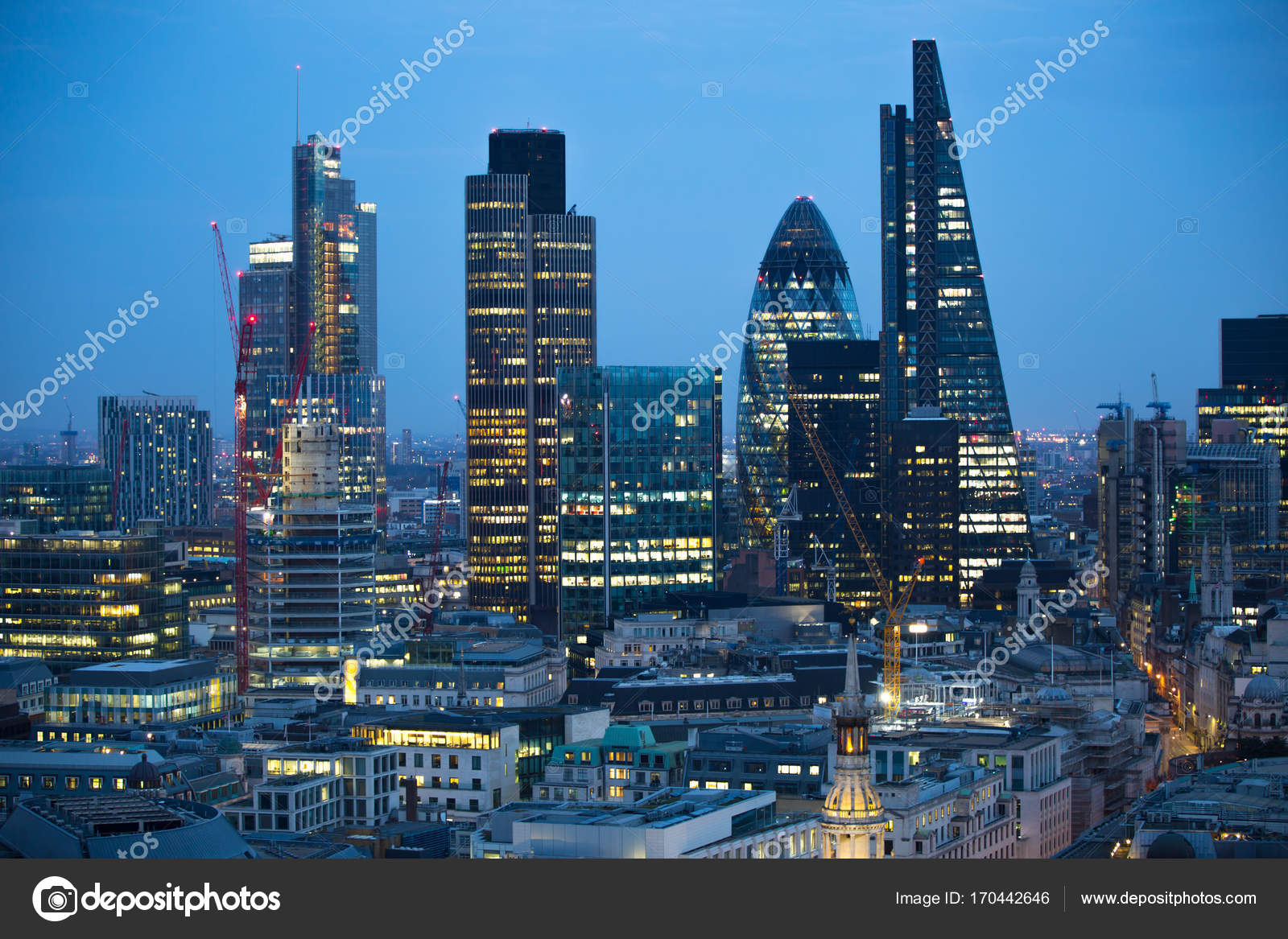 City of London night view. London, UK – Stock Editorial Photo © irstone ...