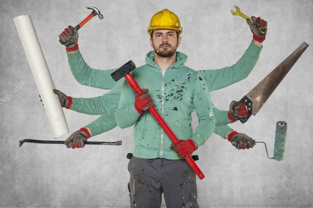 Especialista en multitarea con un gran número de manos y herramientas 2022