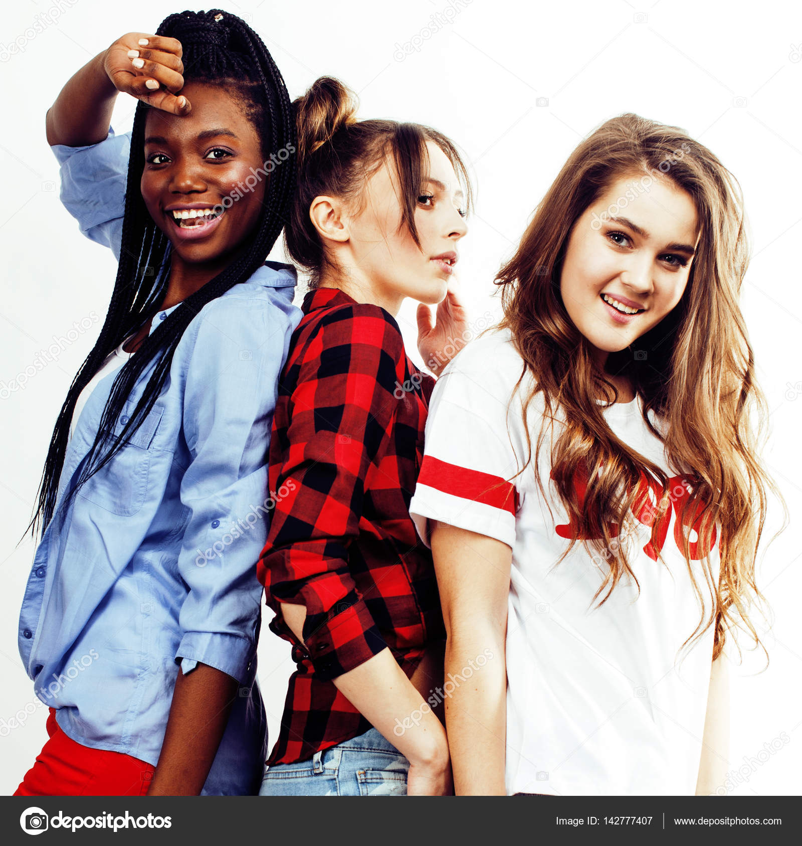 Diverse multi nations girls group Stock Photo by ©iordani 142777407