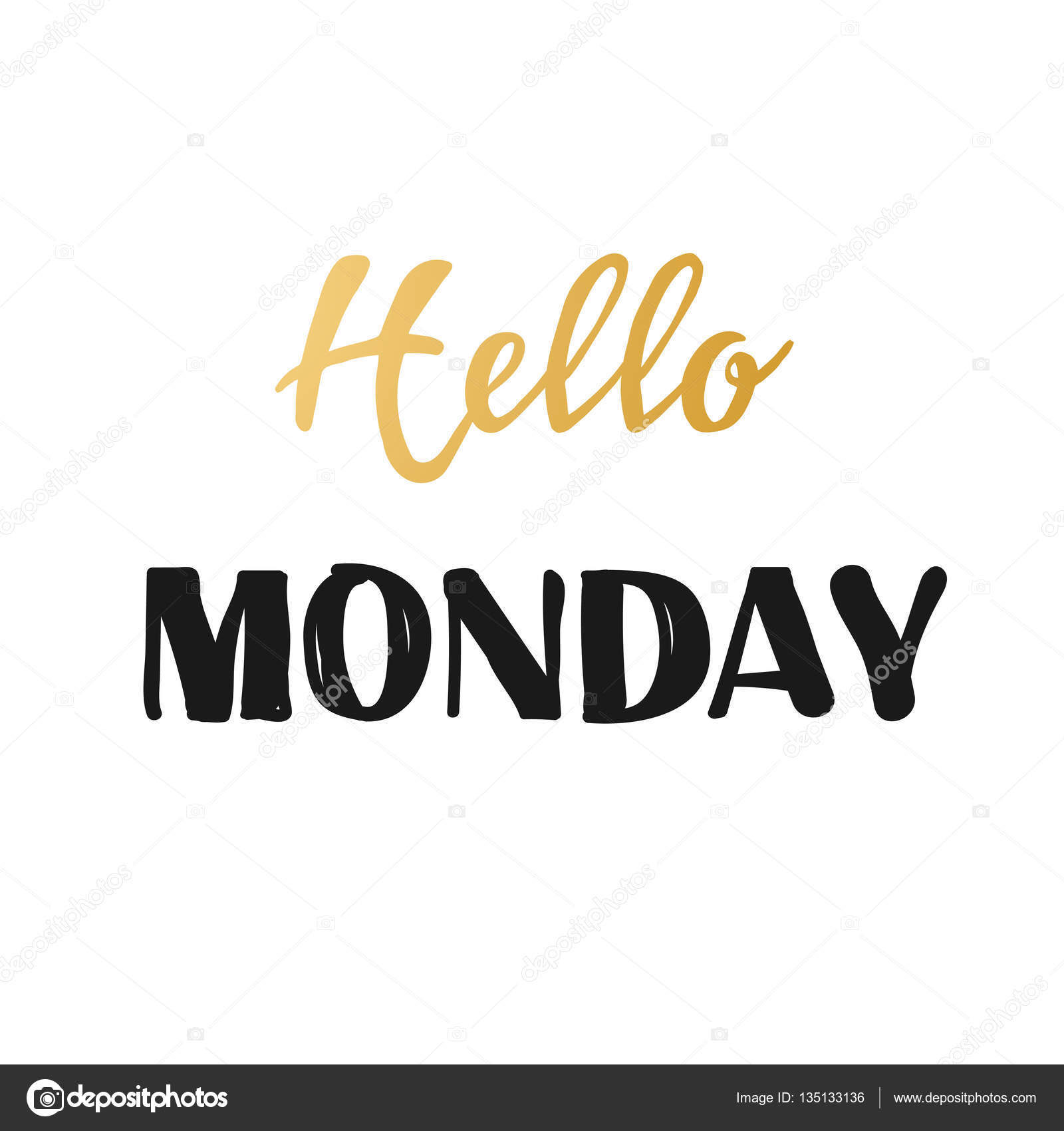 Hello Monday brush lettering. Stock Vector Image by ©lub_lubachka ...