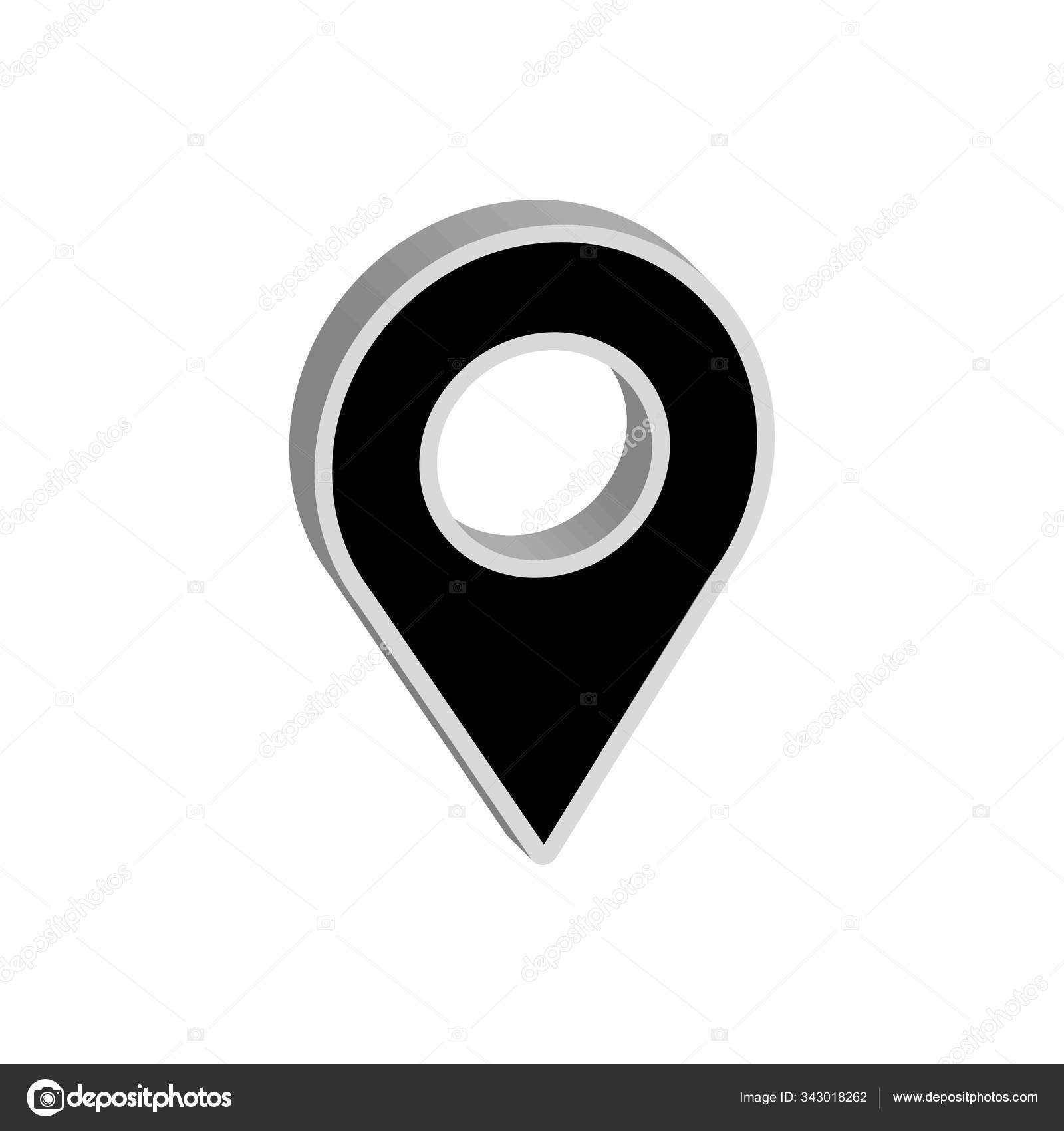 3d geo tag outline icon. Symbol, logo illustration for mobile concept ...