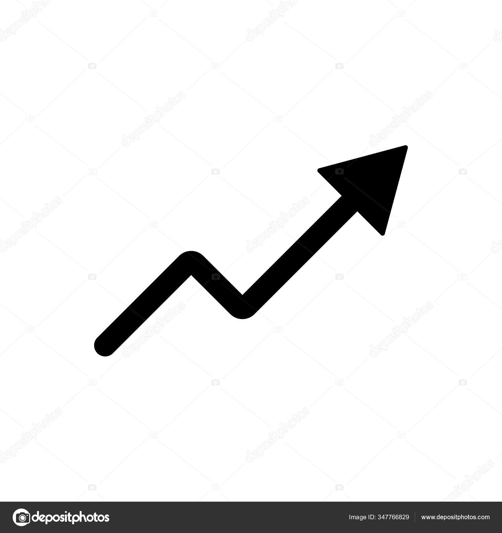 Ikon garis panah meningkat. Simbol, logo ilustrasi untuk konsep mobile ...