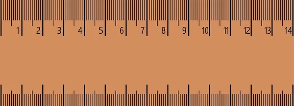 14 cm measure ruler. 14 centimeters metric ruler with brown and black ...