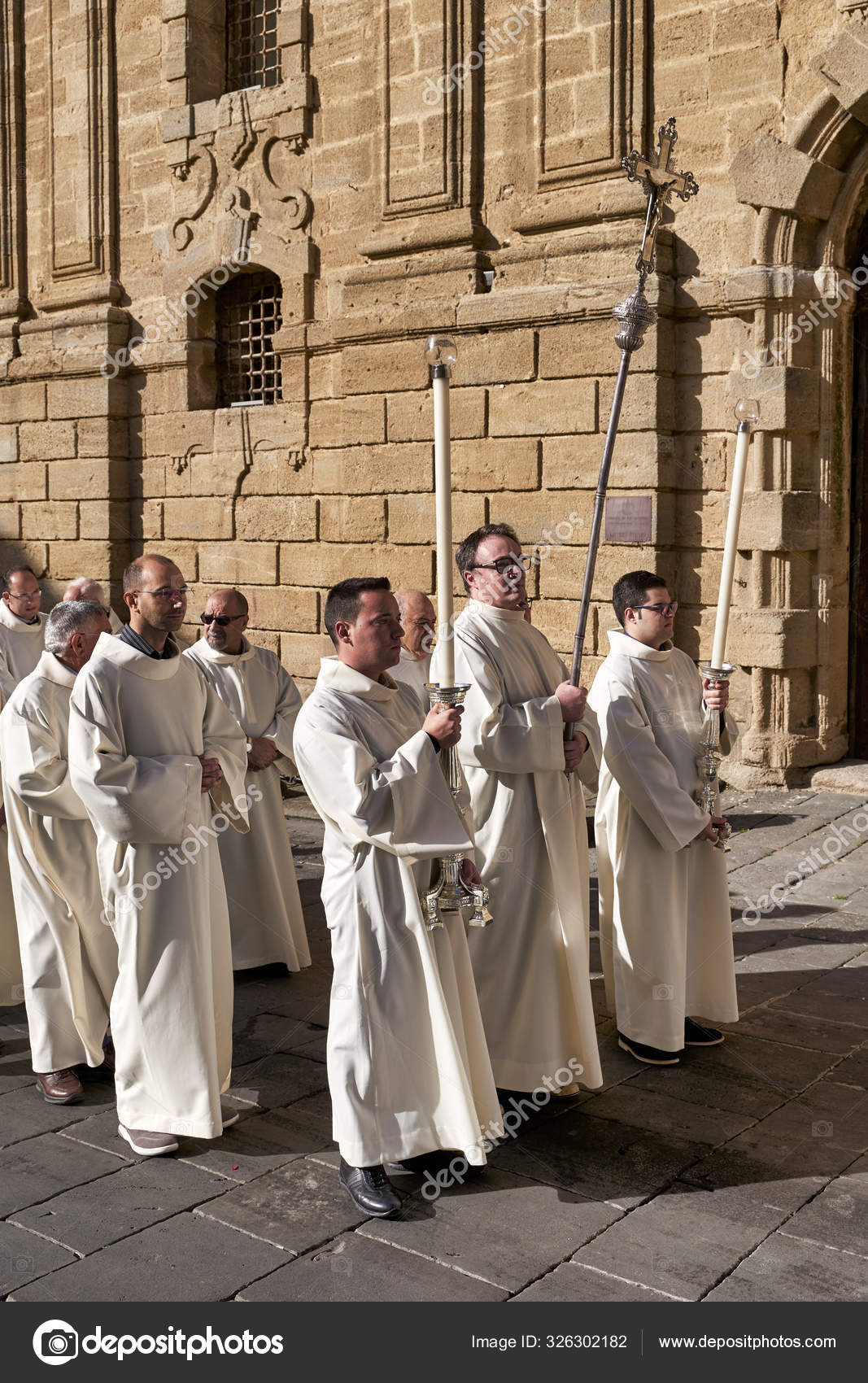 Religious Procession Cathedral Caltagirone Sicily Italy – Stock ...