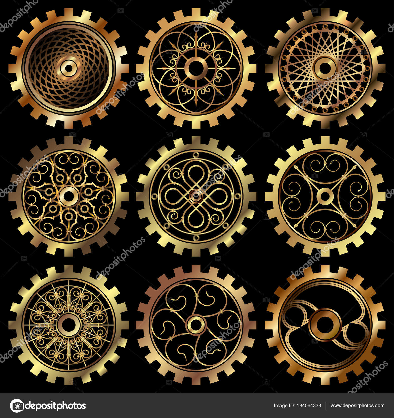 The steampunk gears Stock Vector by ©gorbovoi81 184064338